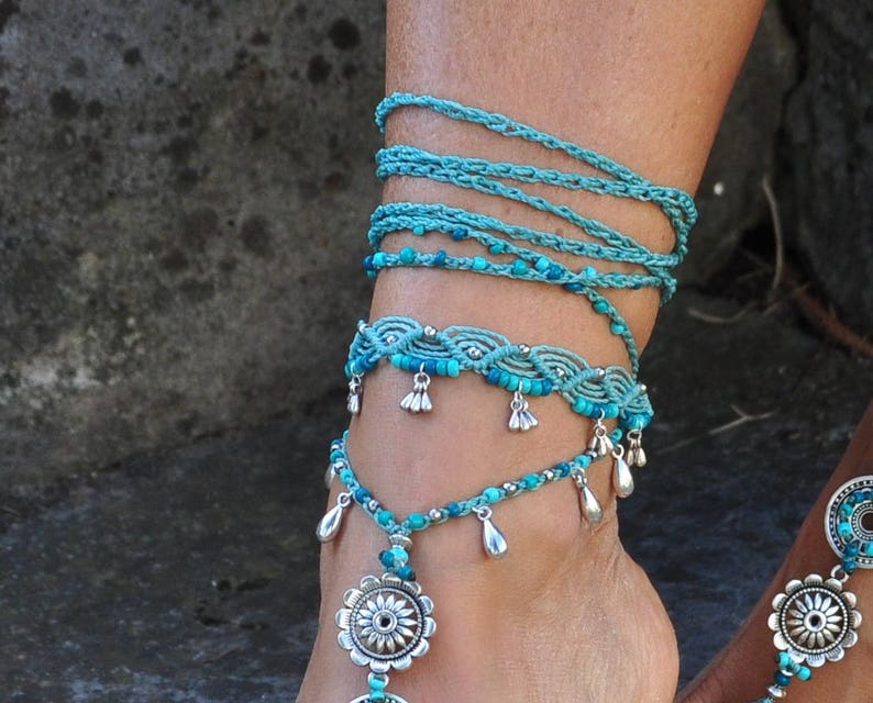 WATER MANDALA Barefoot SANDALS Foot Jewelry Hippie Sandals - Etsy