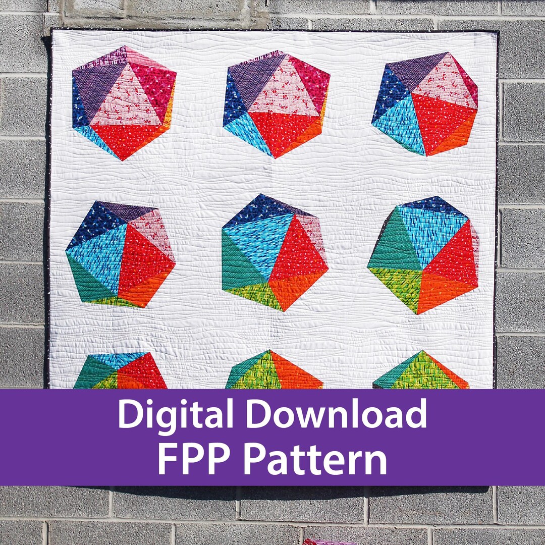 Spinning Icosahedron Quilt - 8" Blocks / 24" Finished - Paper Pieced ...