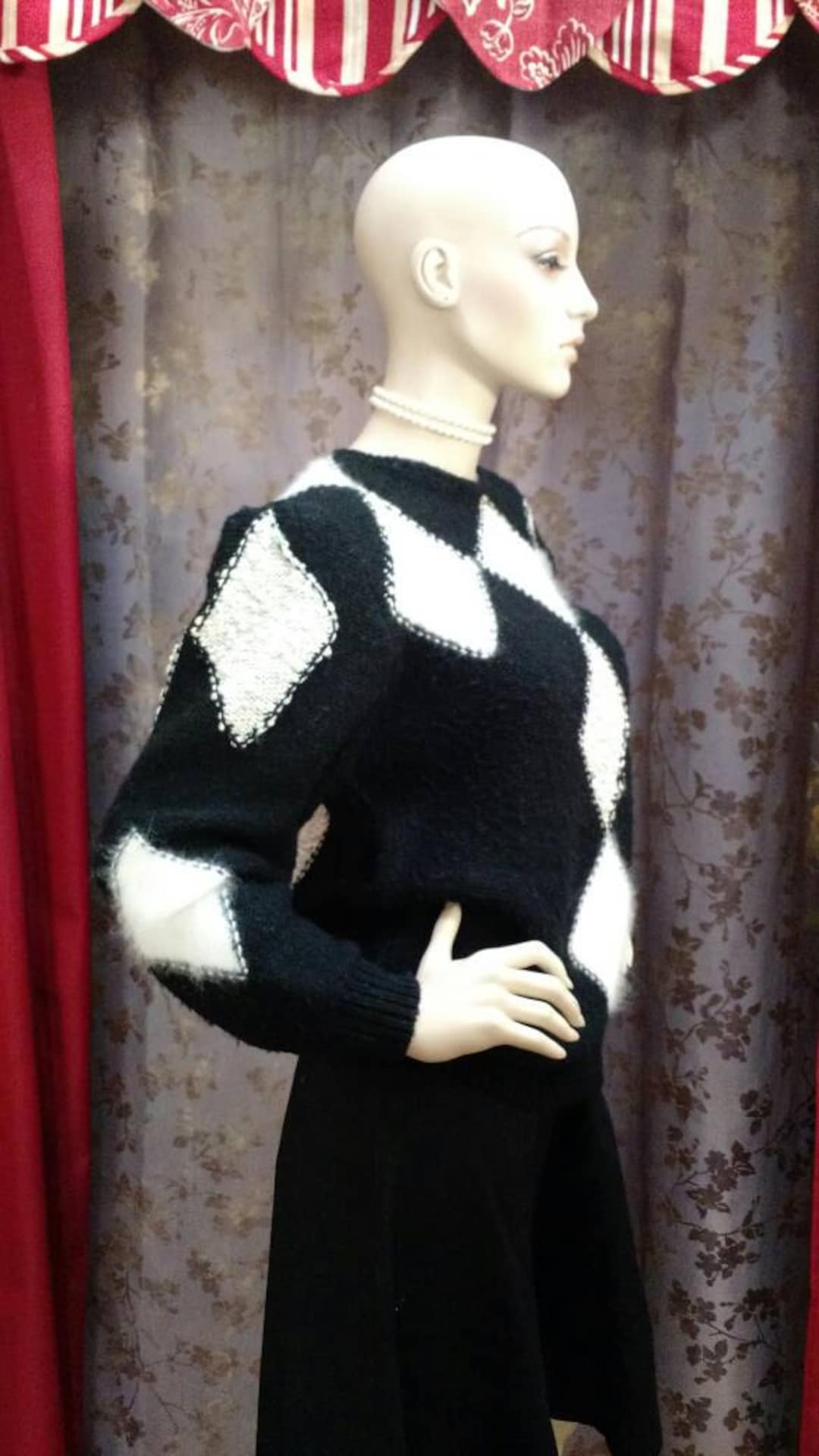 Vintage 1980s Jester Harlequin Angora Wool Acrylic Sweater - Etsy