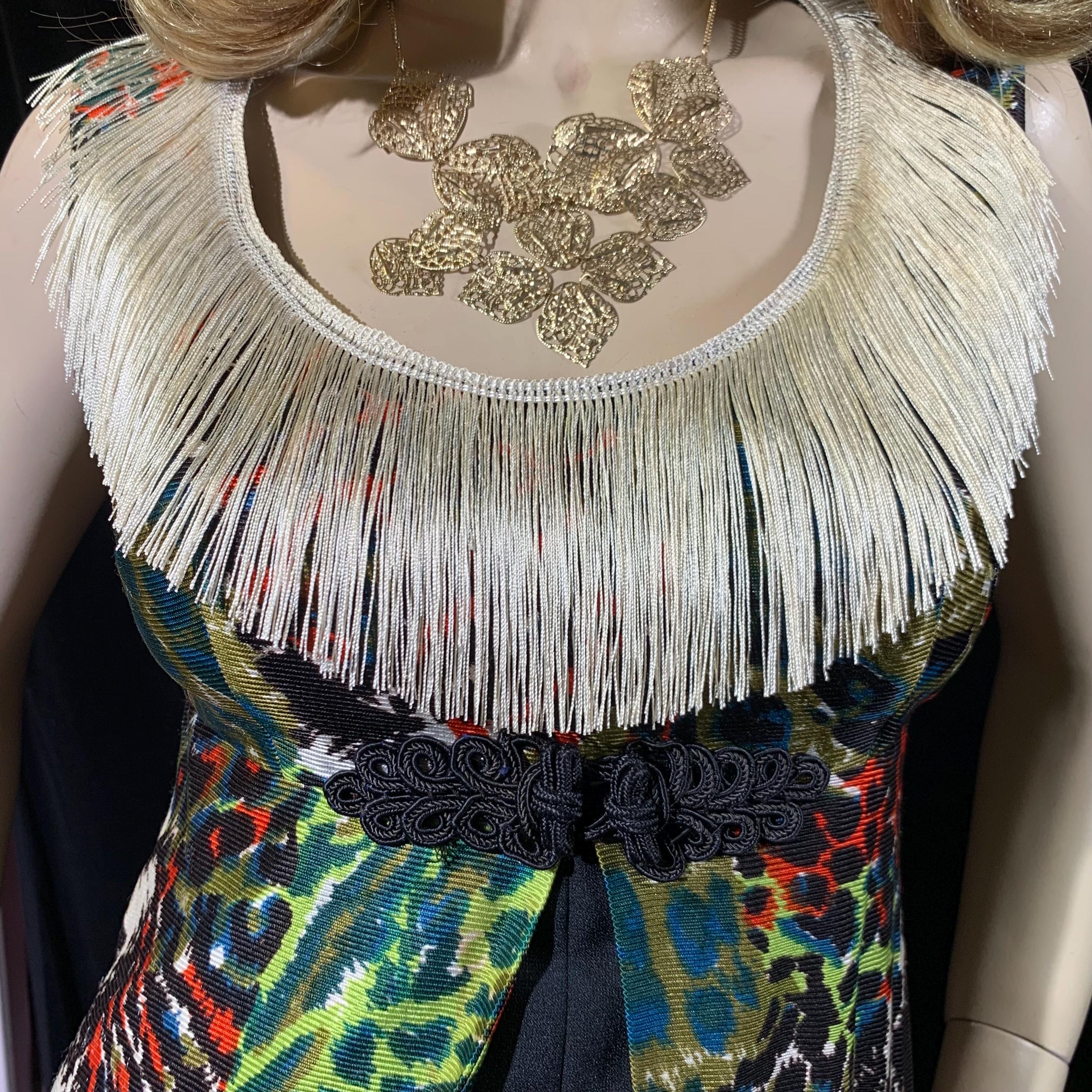 Vintage 1960s/ “belvera Fashions” Sydney/ Fringe Trim/ Psychedelic ...