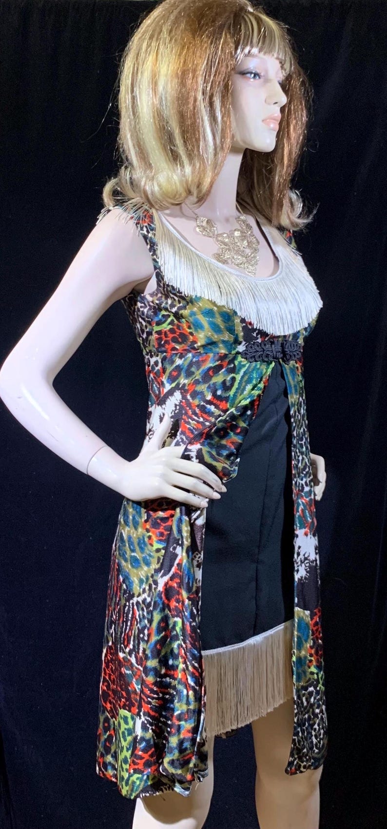 Vintage 1960s/ “belvera Fashions” Sydney/ Fringe Trim/ Psychedelic ...