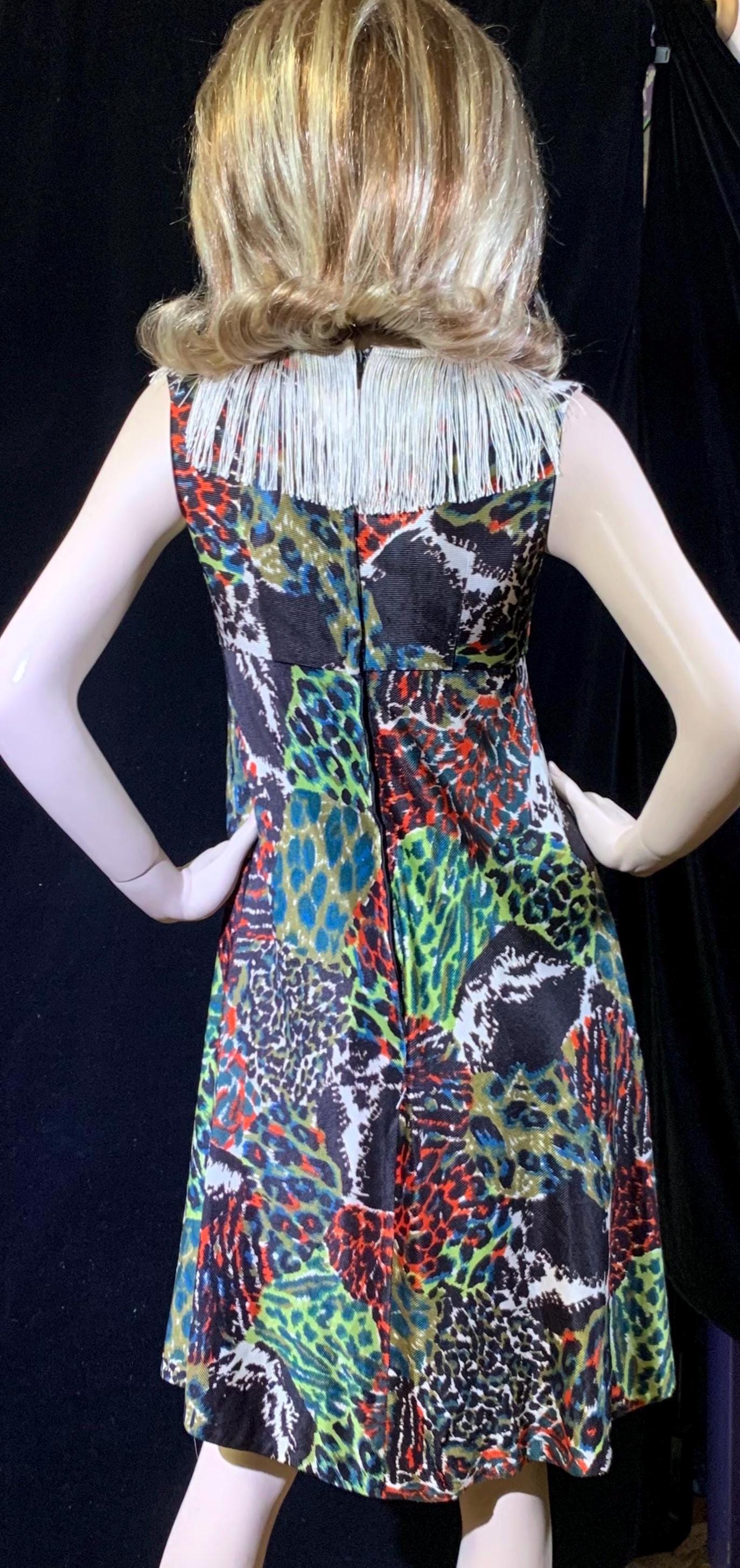 Vintage 1960s/ “belvera Fashions” Sydney/ Fringe Trim/ Psychedelic ...