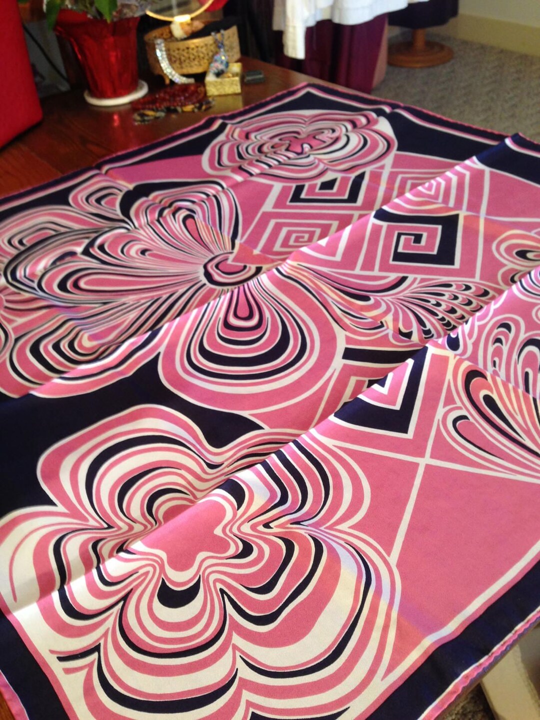 Wild Vintage JOHN WARDEN NOS Mod 60's Psychedelic 100% Silk Scarf/still ...