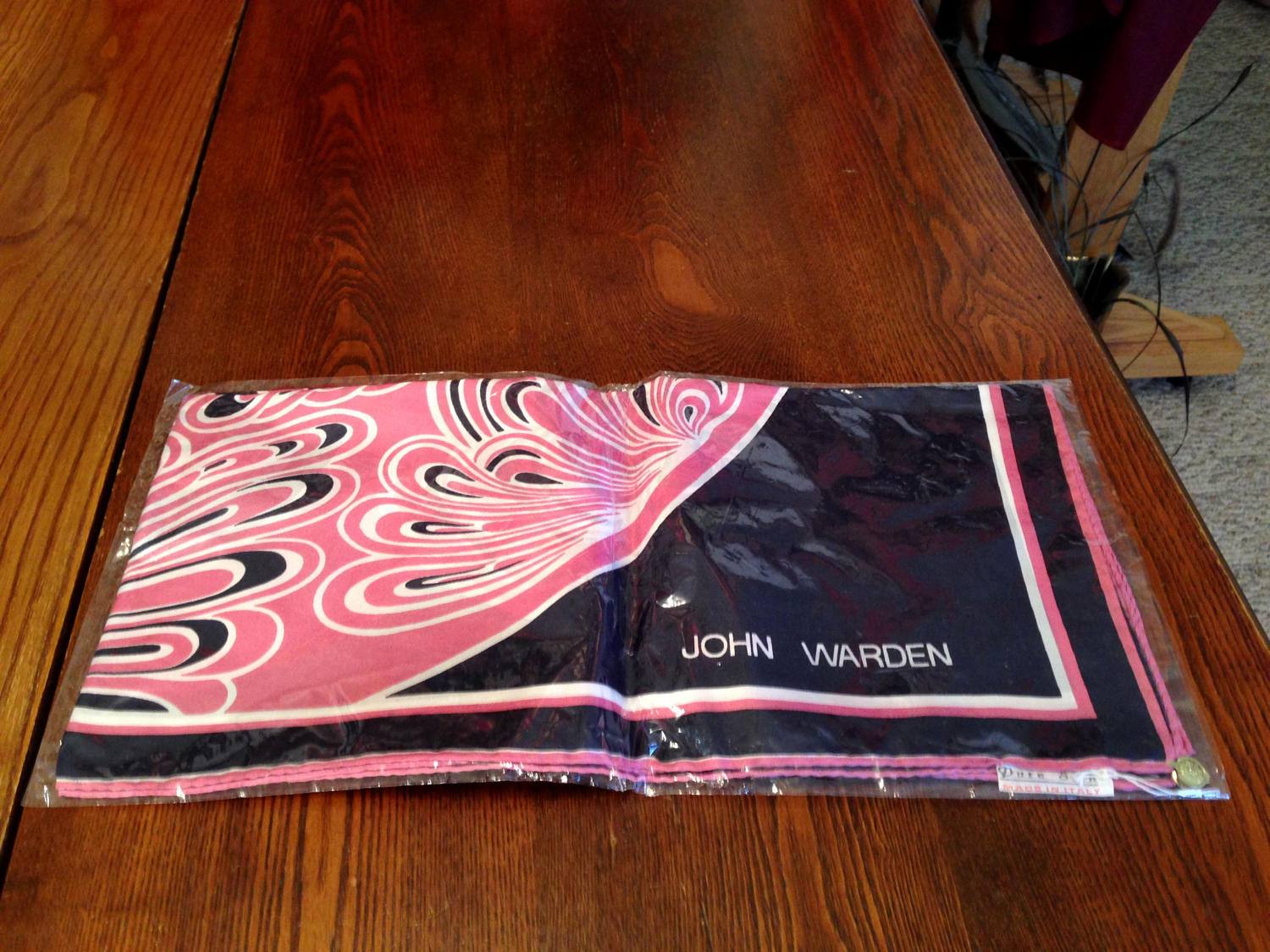 Wild Vintage JOHN WARDEN NOS Mod 60's Psychedelic 100% Silk Scarf/still ...