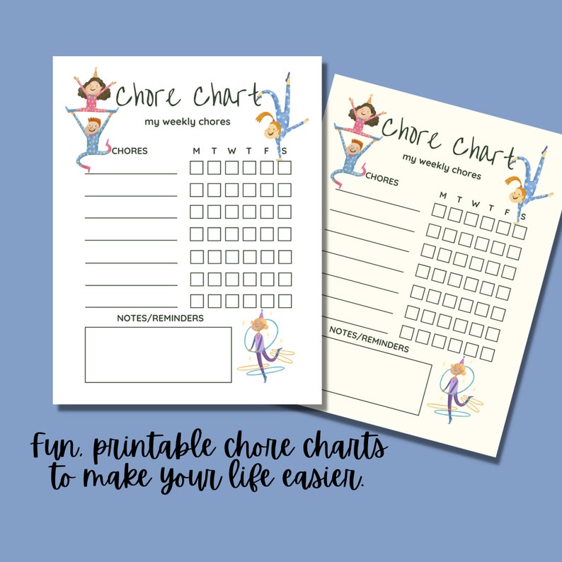 Kids Printable Chore Chart: Responsibility System (digital Download) - Etsy