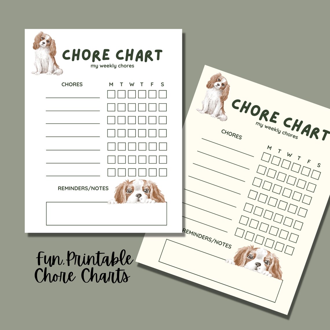 Dog Chore Chart, Kids Printable Chore Chart, Chore Chart for Kids ...