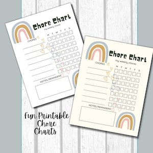 Rainbow Chore Chart for Kids: Weekly Planner (digital Download) - Etsy
