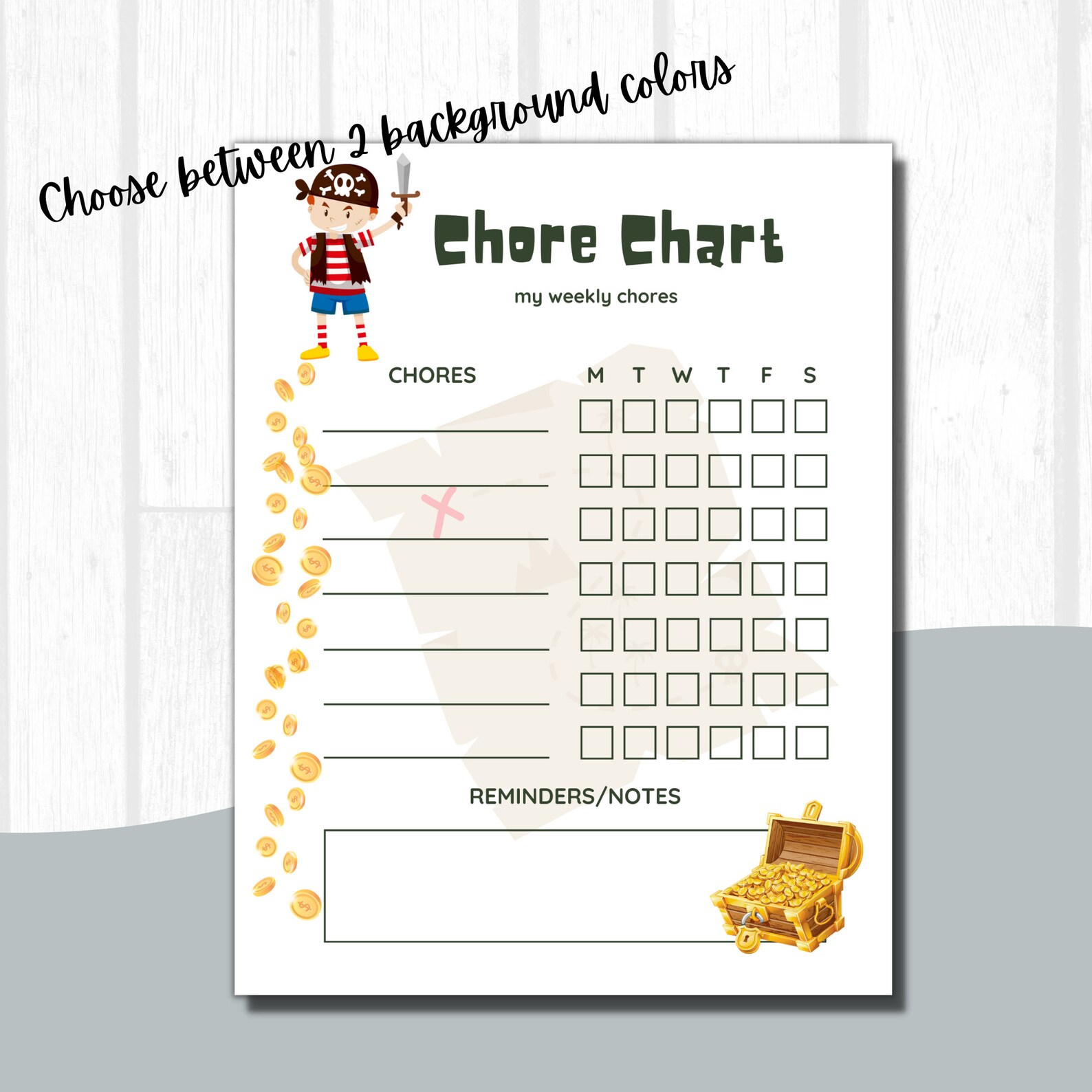 Pirate Chore Chart for Kids (digital Download) - Etsy