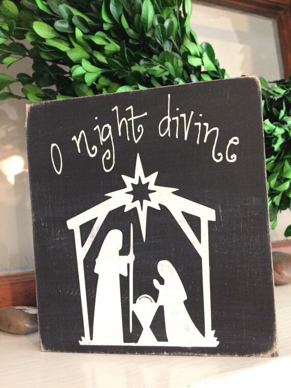 Items similar to O Night Divine Hand Painted Sign on Etsy
