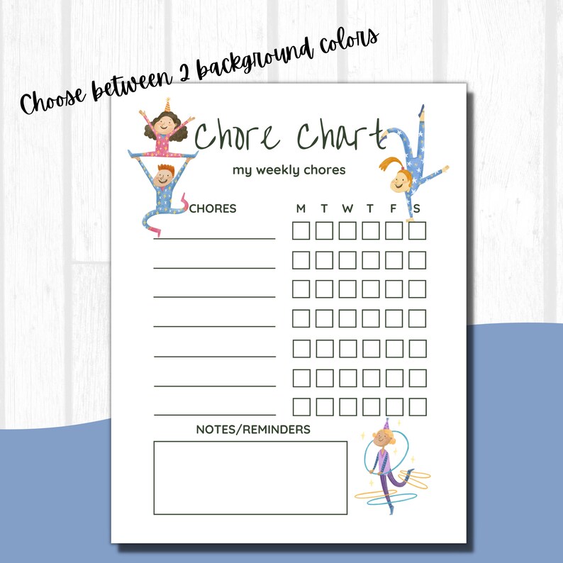 Kids Printable Chore Chart: Responsibility System (digital Download) - Etsy