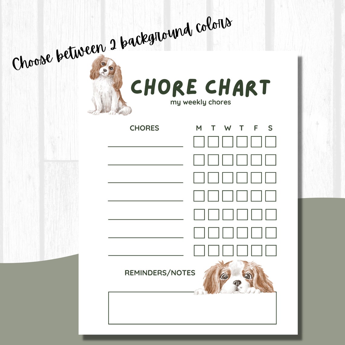 Dog Chore Chart, Kids Printable Chore Chart, Chore Chart for Kids ...