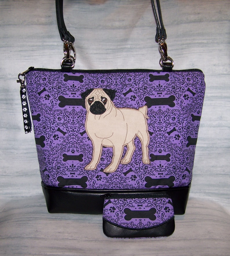 Pug Purse with Fawn colored Pug or Custom Color Pug Handbag | Etsy