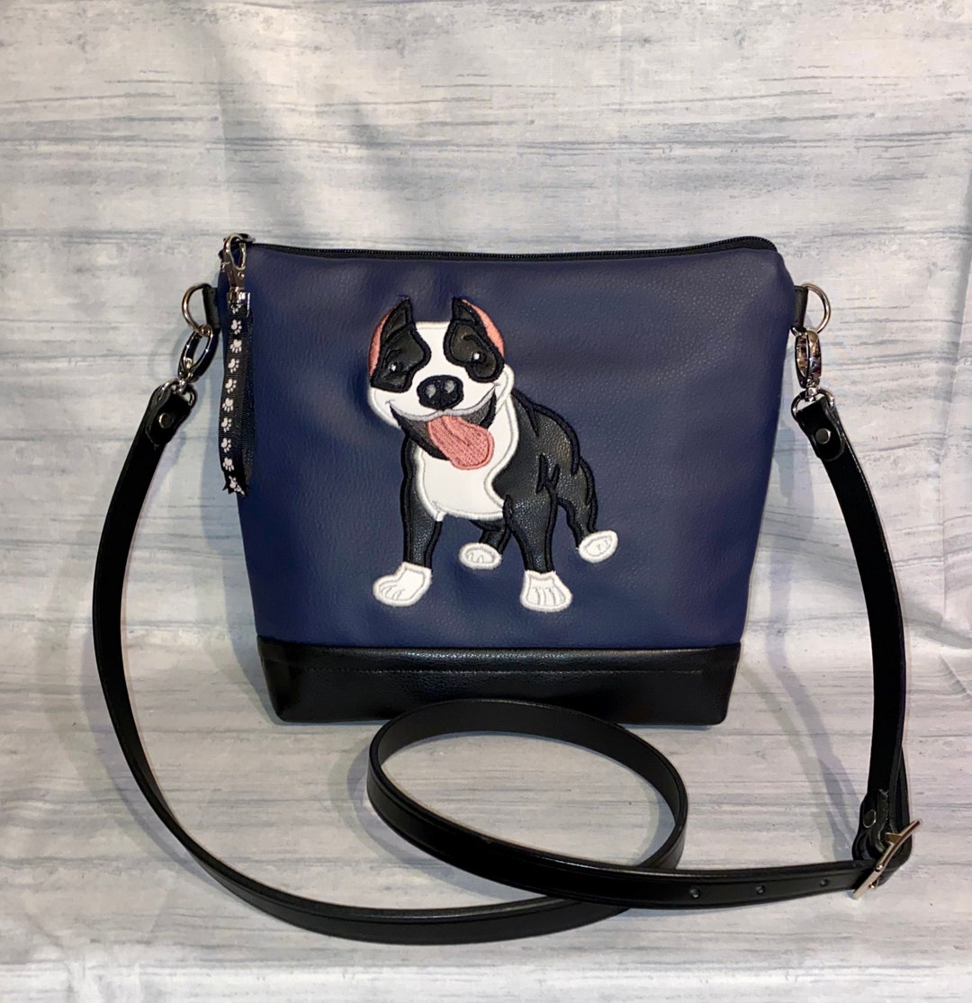 Pitbull Cross Body Bag - Happy Pittbull Purse - American Bully Handbag ...