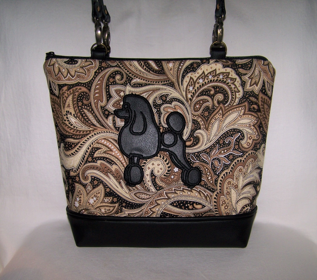 Poodle Purse With Black Poodle - Poodle Purse - Poodle Handbag - Bag ...