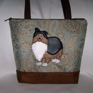 Sheltie Purse Blue Paisley Sheltie Handbag-purse-bag Made to Order - Etsy