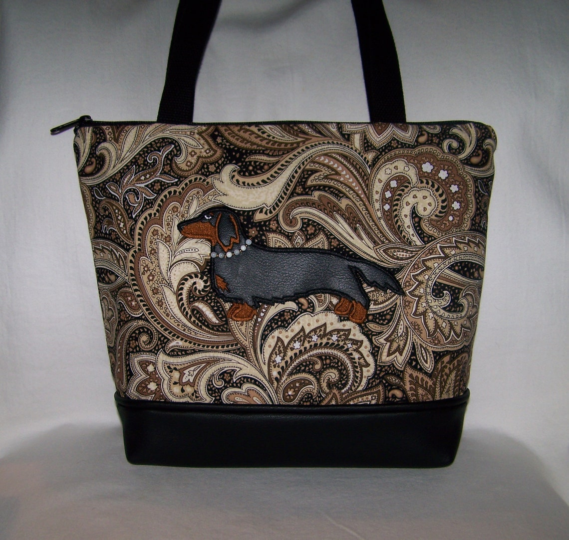 Long Hair Dachshund Purse - Wiener Dog Handbag-purse-bag With Beaded ...