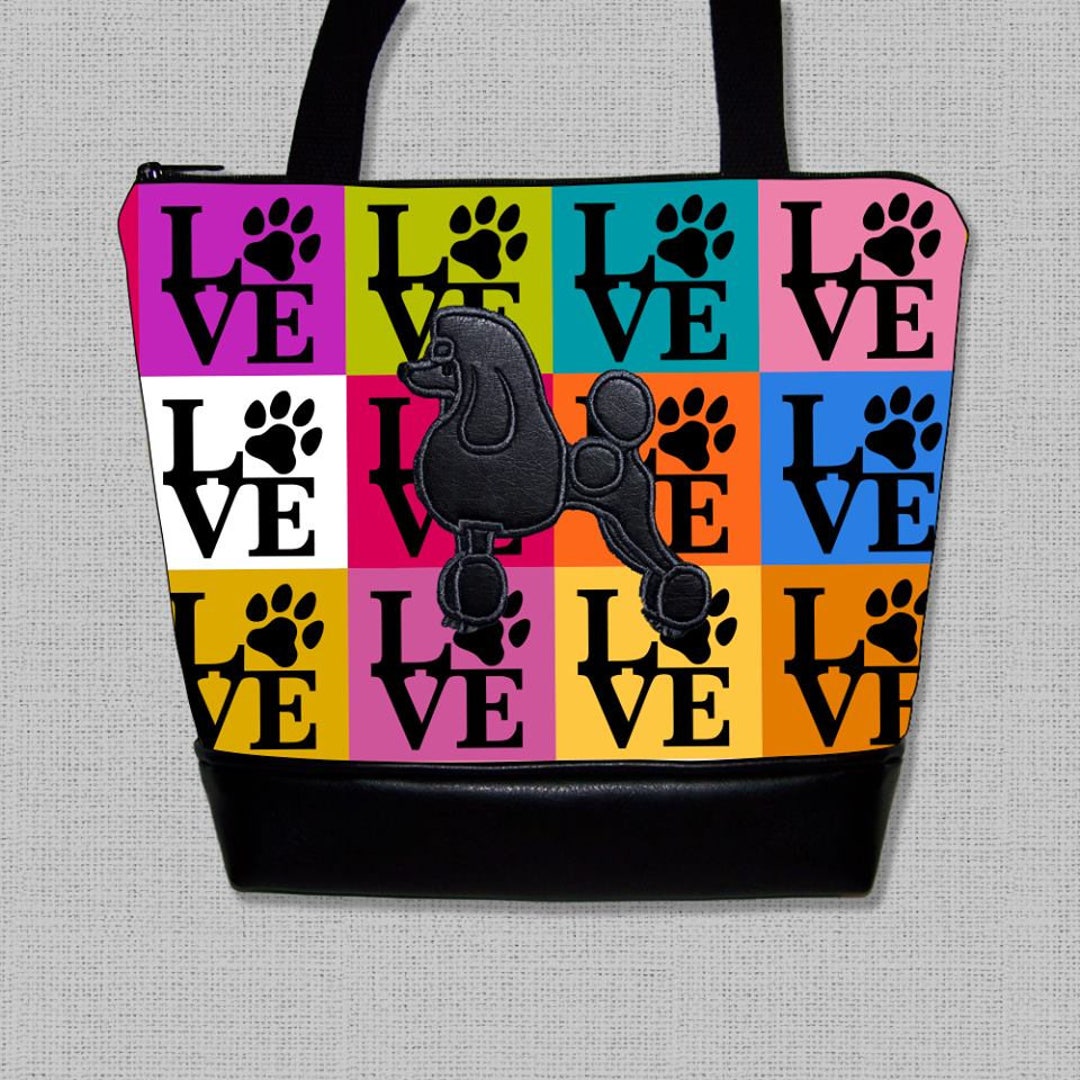 Poodle Purse With Black Poodle - Poodle Purse - Handbag - Bag - Made to ...