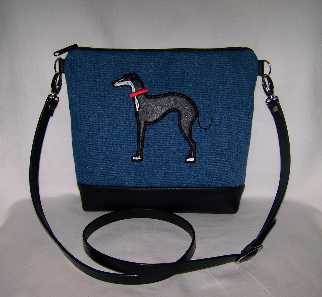 Whippet Purse - Italian Greyhound Cross Body Bag, Appliqued Greyhound ...
