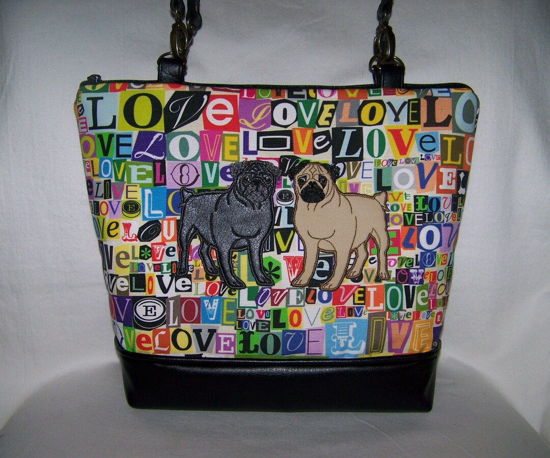 Double Pug Handbag/pug Purse - Handbag - Bag - Made to Order - Etsy