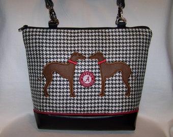 Greyhound/whippet Purse Appliqued Greyhound/whippet Handbag | Etsy