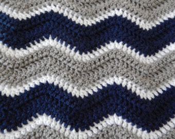 Grey Crochet Blanket | Etsy