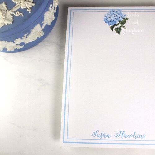 Hydrangea Notepad . Watercolor Blue Hydrangea Note Pad . - Etsy