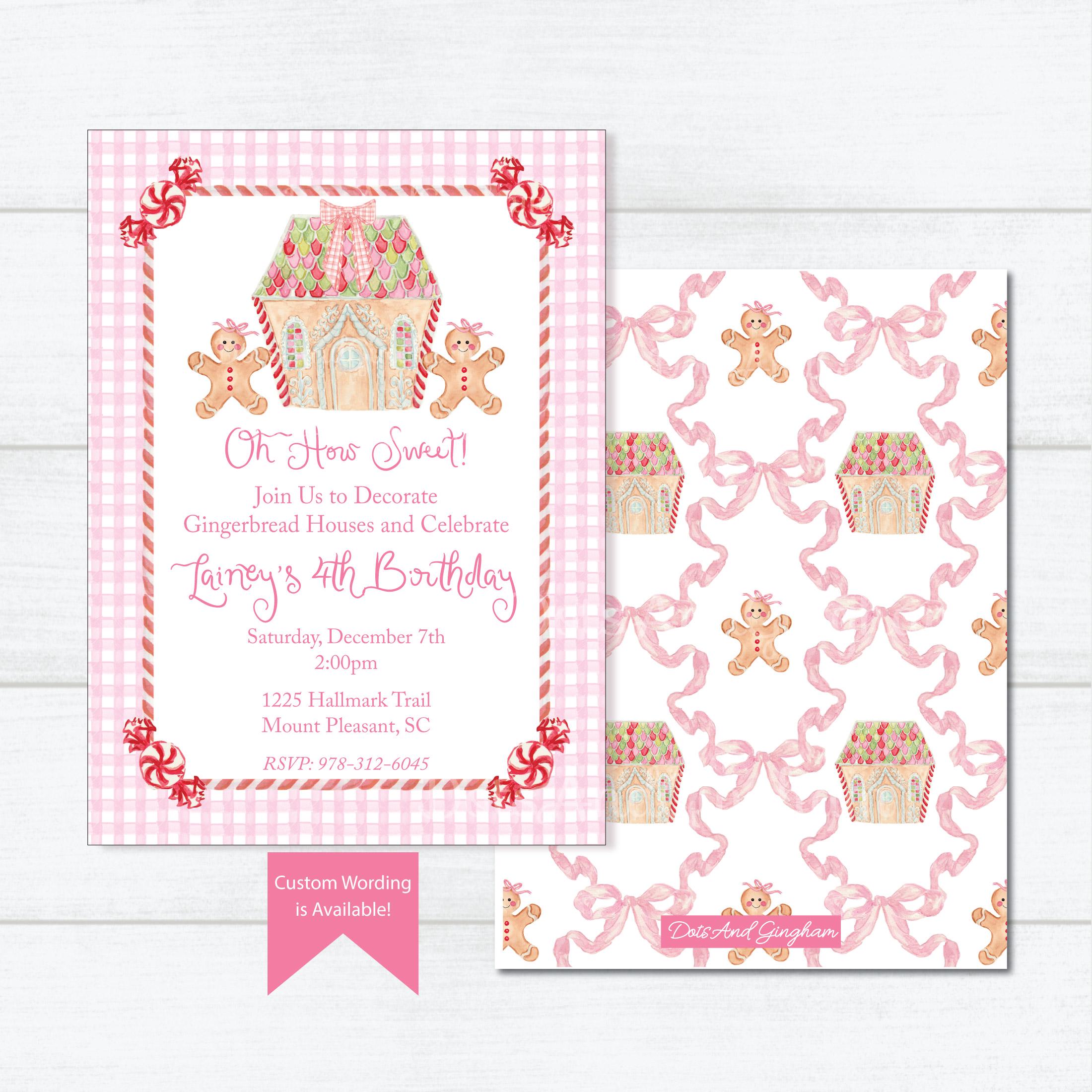 Gingerbread House Invitation, Christmas Gingerbread Party Invitation - Etsy