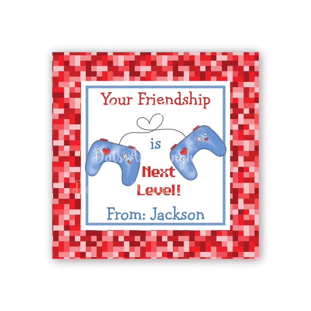 Valentine Video Game Tag, Game Console Valentine Tag, Personalized ...