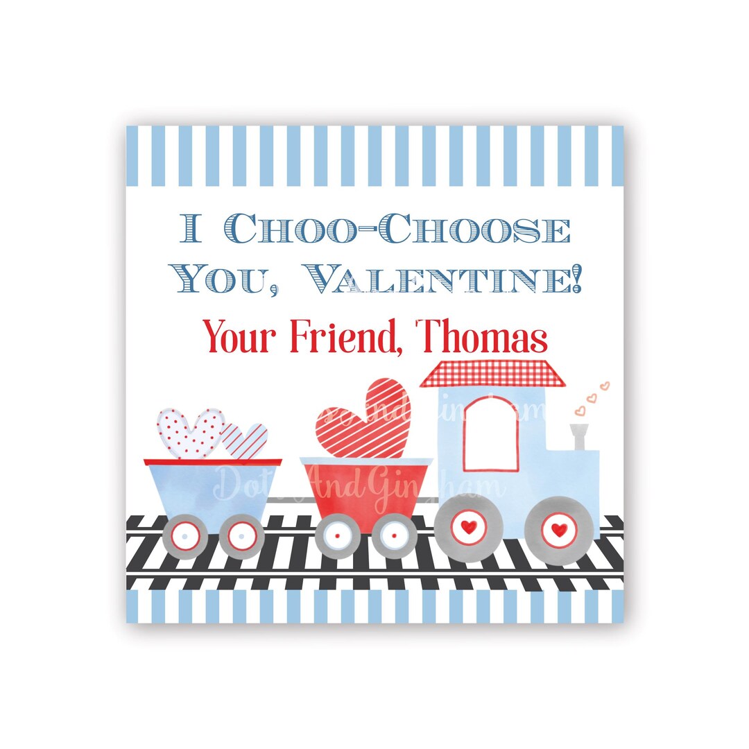 Valentine Train Tag, Train Valentine Tag, I Choo Choose You Tags ...