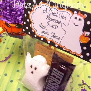 Halloween Ghost Treat Bag Topper Ghost Girl Treat Bag Topper | Etsy