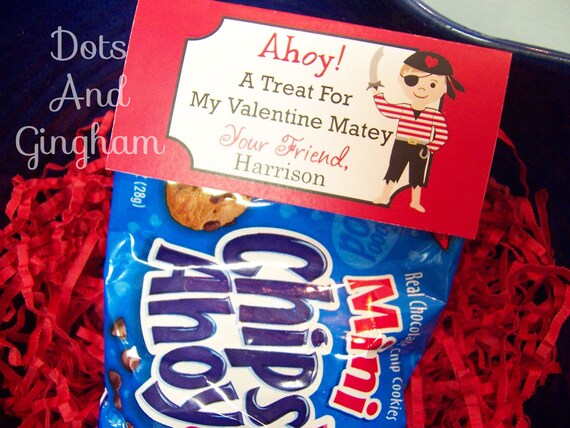 Printable Valentine Pirate Treat Bag Topper, Valentine Boy Topper ...