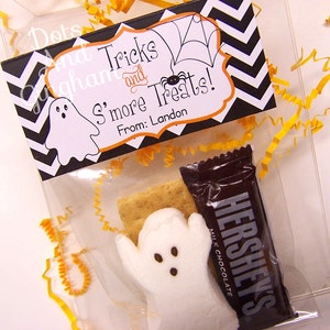 Halloween S'more Treat Bag Topper, Printable Halloween Ghost Treat Bag ...