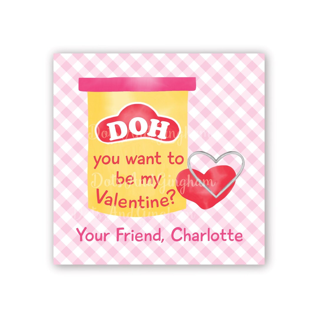 Valentine Playdoh Tag, Printable Valentine Play Doh Tag, Doh You Want ...