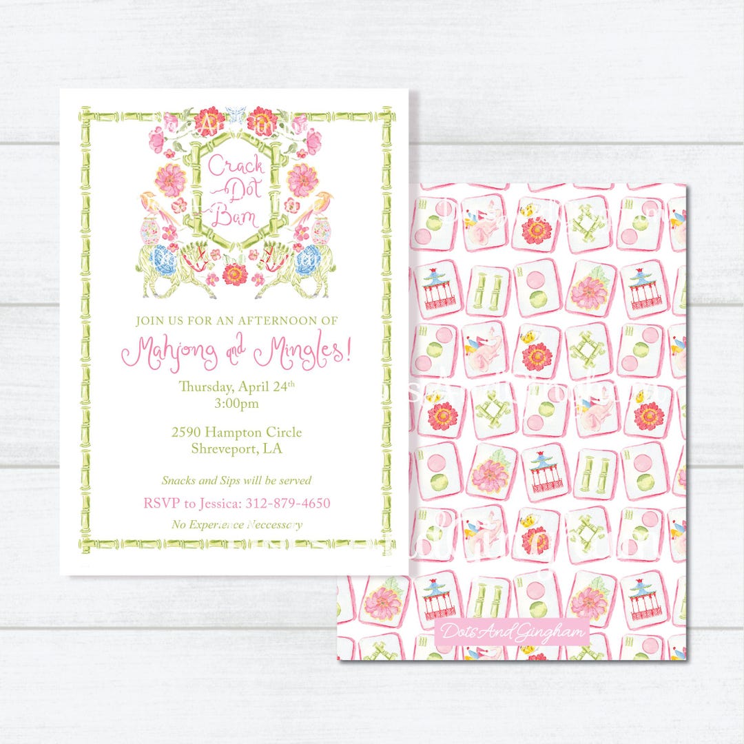 Mahjong Invitation / Mahjong Bridal Shower Invitation / Mahjong ...