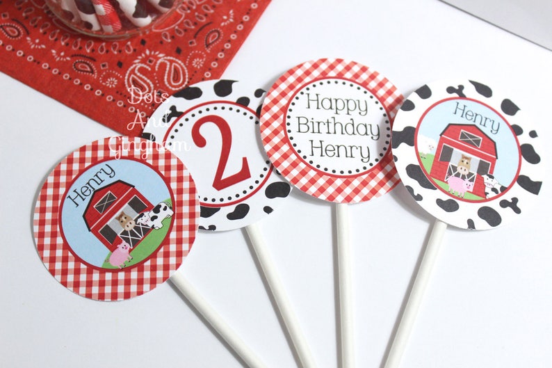 Printable Farm Cupcake Topper Barn Cupcake Toppers Farm - Etsy