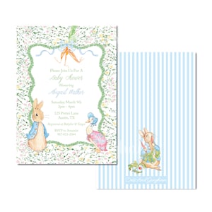 Watercolor Peter Rabbit Baby Shower Invitation, Peter Rabbit Invitation ...