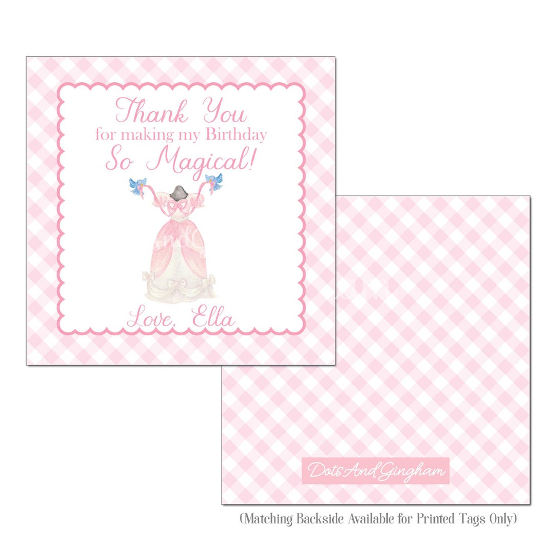 Watercolor Princess Favor Tags / Princess Party Favor / Bibbidi Bobbidi ...
