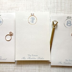 Personalized Engagement Ring Notepad / Bride to Be Note Pad ...