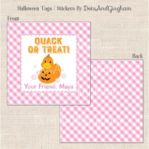Halloween Duck Tag / Kids Tags for Halloween - Etsy