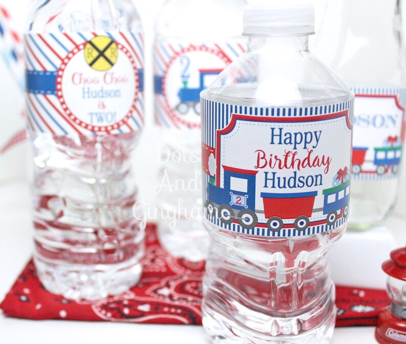 Train Water Bottle Labels-train Water Wraps-train Party-train | Etsy