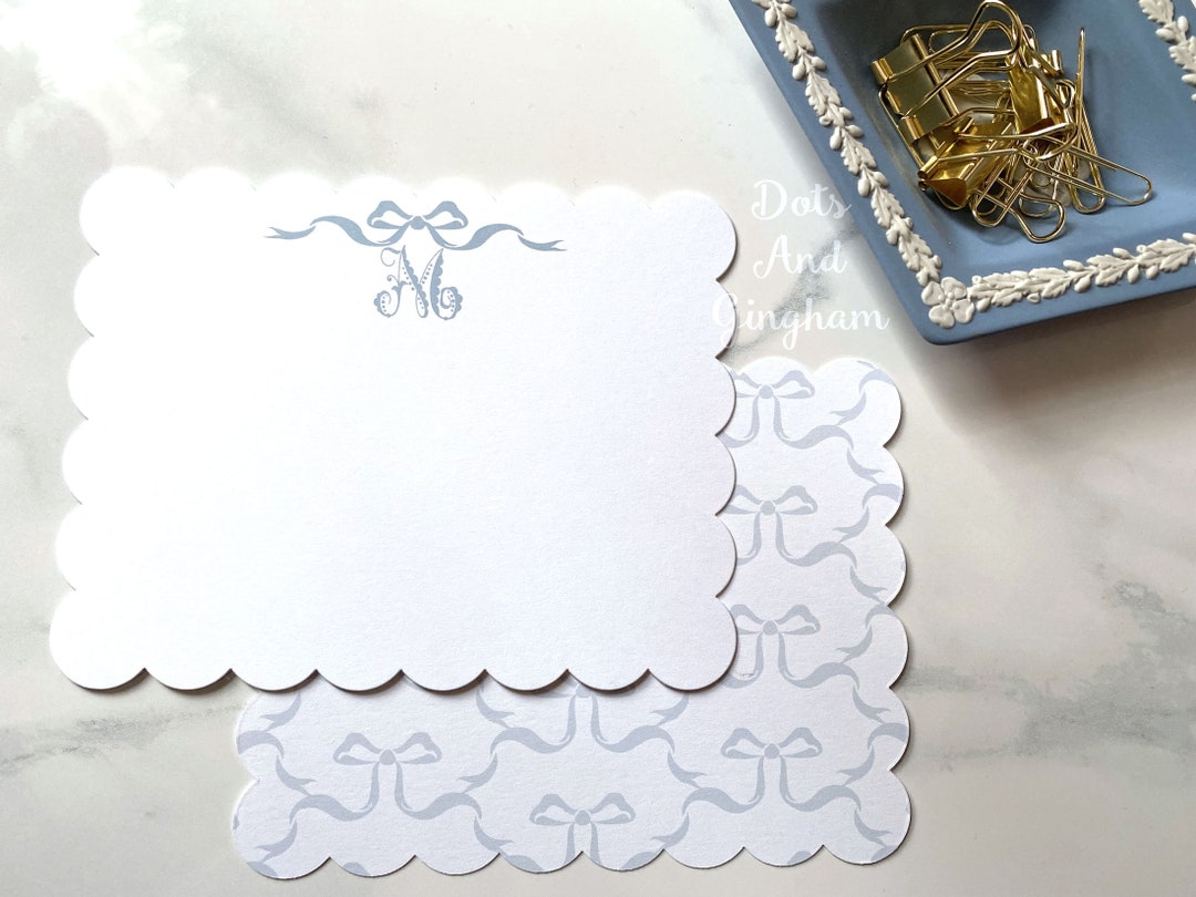Personalized Bow Note Cards / Womens Note Card / Girl Stationery ...
