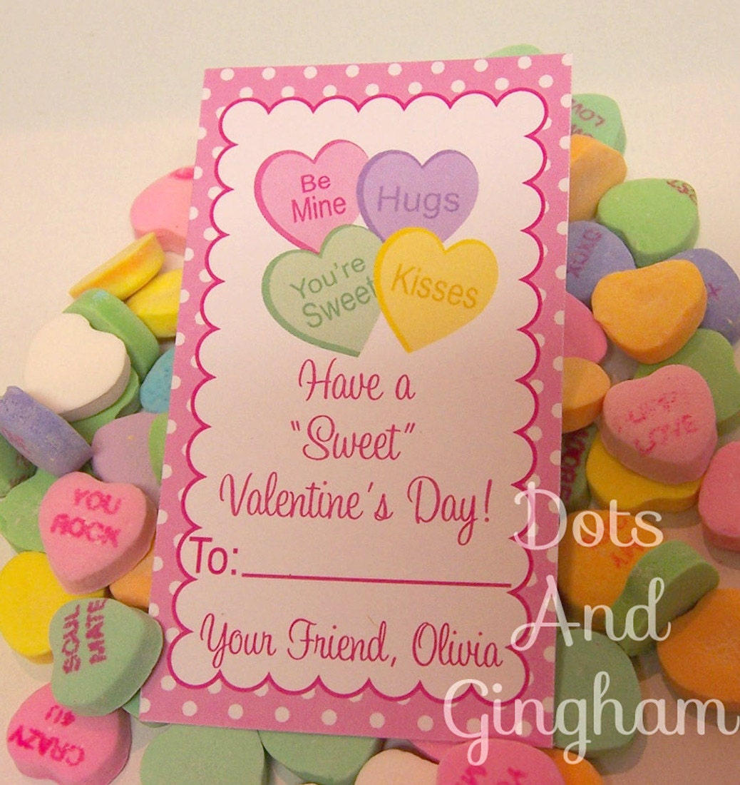 Conversation Hearts Valentines Day Card Printable Valentines | Etsy