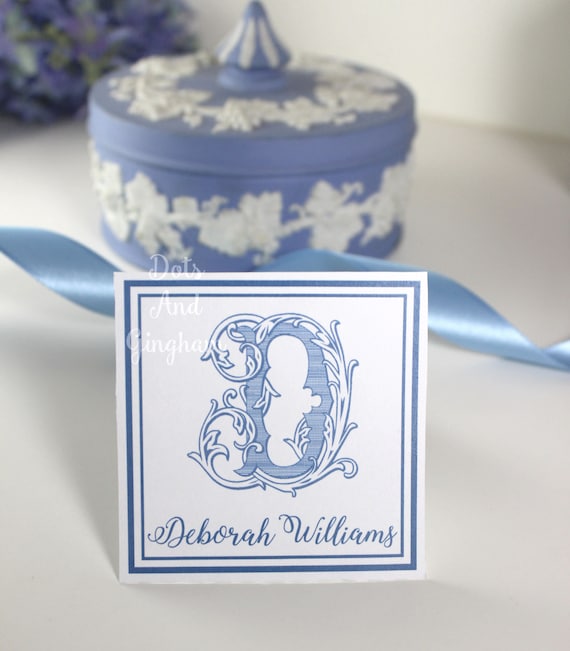 Monogram Gift Tags with Fancy Vintage Monogram Initial / Monogram ...