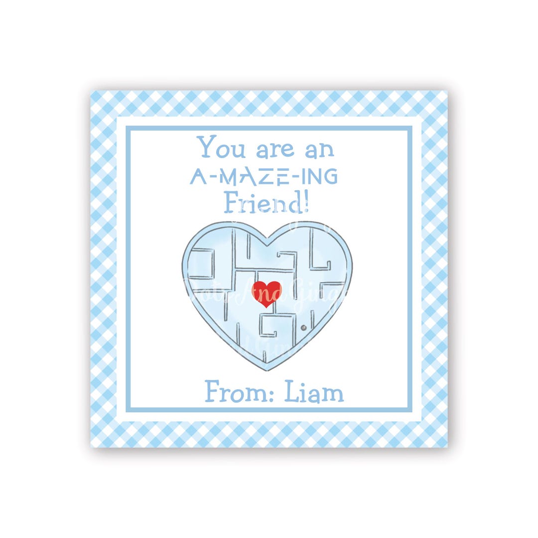 Valentine Maze Tag, You're Amazing Valentine Tag, A-maze-ing Valentine ...