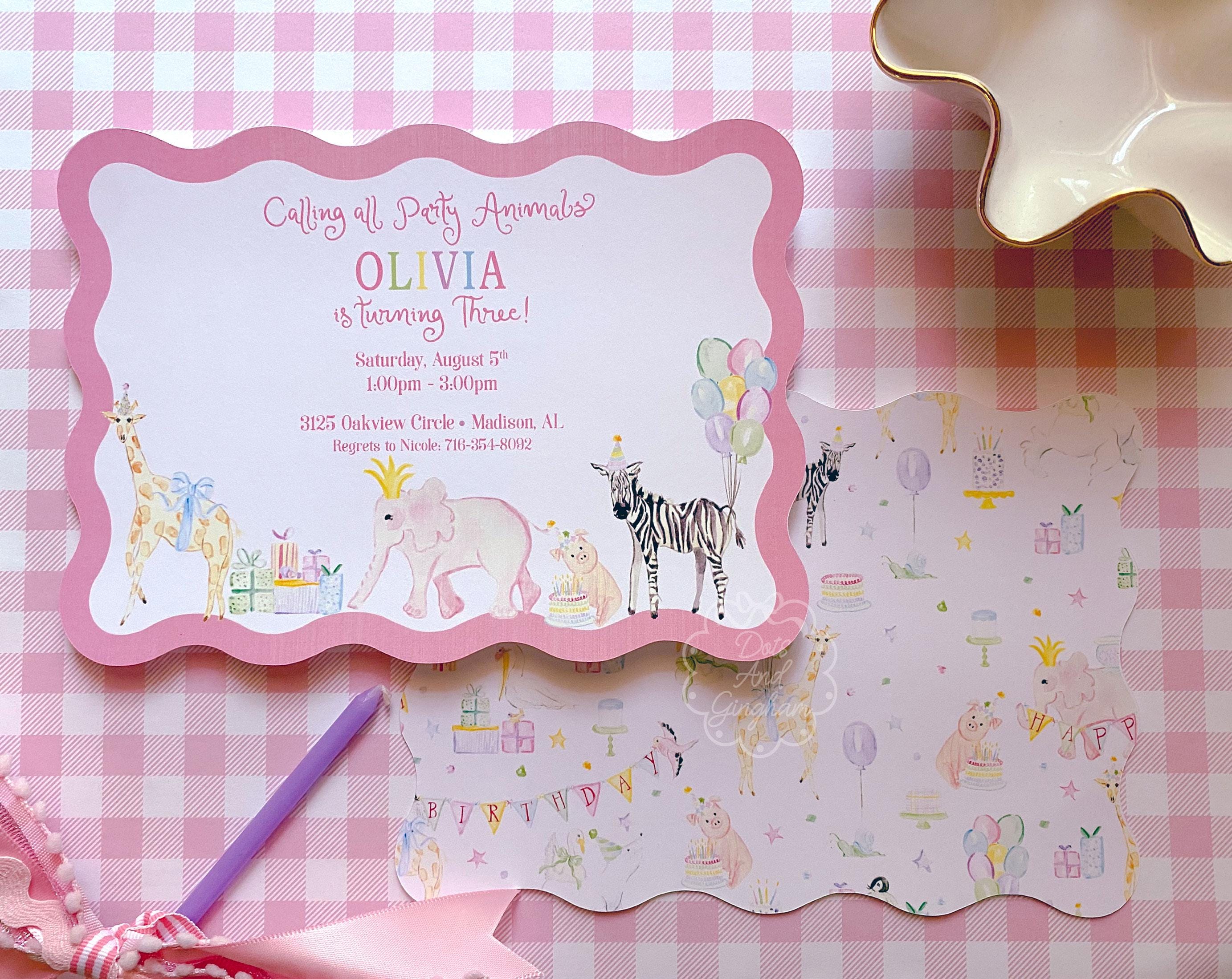 Party Animals Birthday Invitation, Watercolor Party Animal Invitation ...