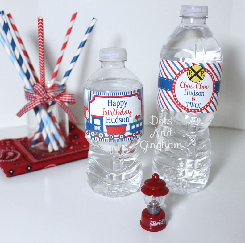 Train Water Bottle Labels-train Water Wraps-train Party-train | Etsy