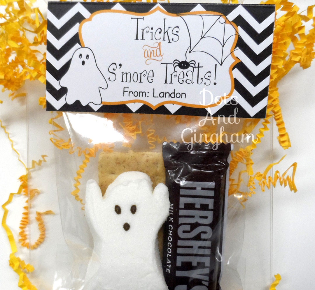 Halloween S'more Treat Bag Topper, Printable Halloween Ghost Treat Bag ...