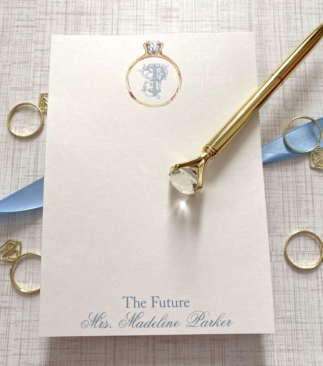 Personalized Engagement Ring Notepad / Bride to Be Note Pad ...