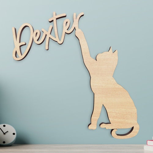 Cat Name Sign Wood Wall Art Pet Decor Cat Lover Gift - Etsy Canada