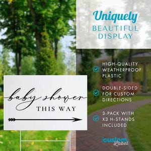 Baby Shower Parking, Directional Sign, Event Arrow Signs, Outdoor ...
